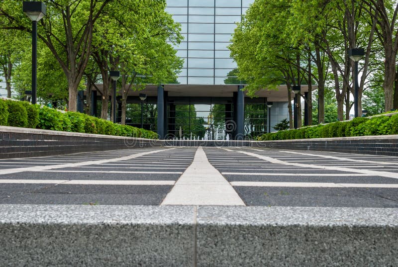 A Pathway To an Office Building Outdoors Stock Photo - Image of ...