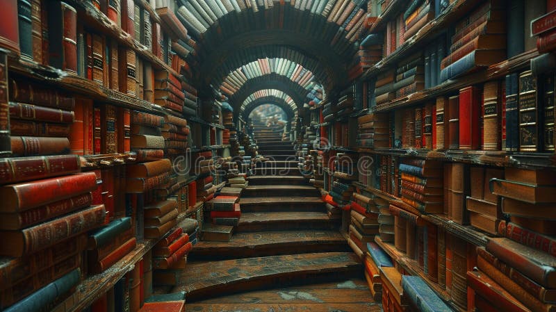 Pathway To Wisdom Shown As a Ladder Weaving through a Maze of Towering ...