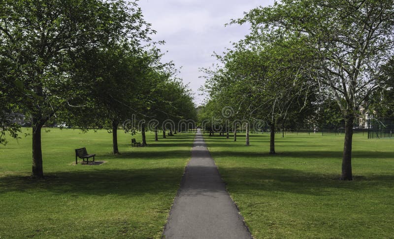 Pathway through Traditional British Park, Stock Photo - Image of ...