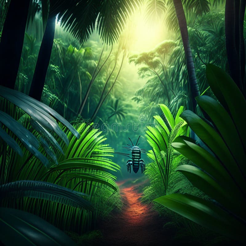 Pathway in the Forest. Panoramic Image of a Path in the Forest Stock ...