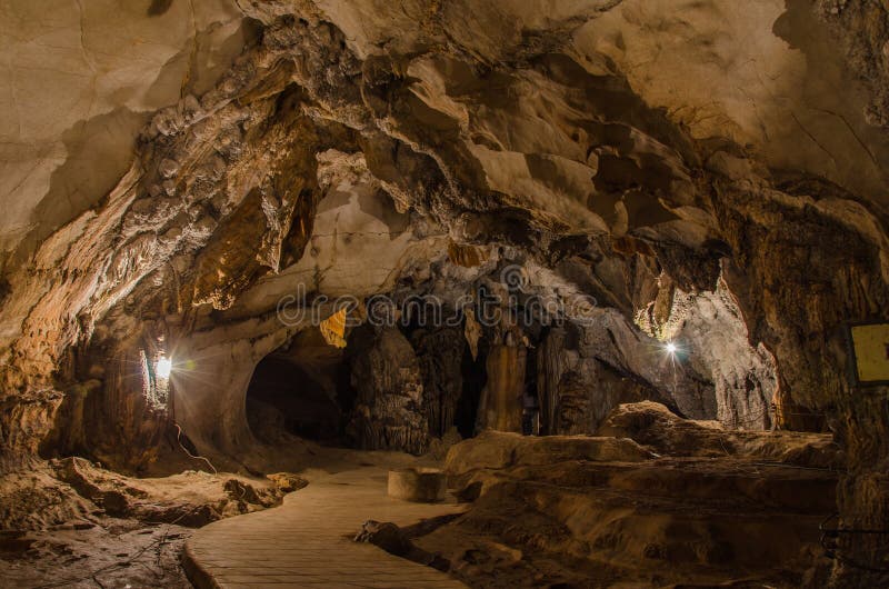 Pathway Underground Cave in Laos Stock Photo - Image of moist ...