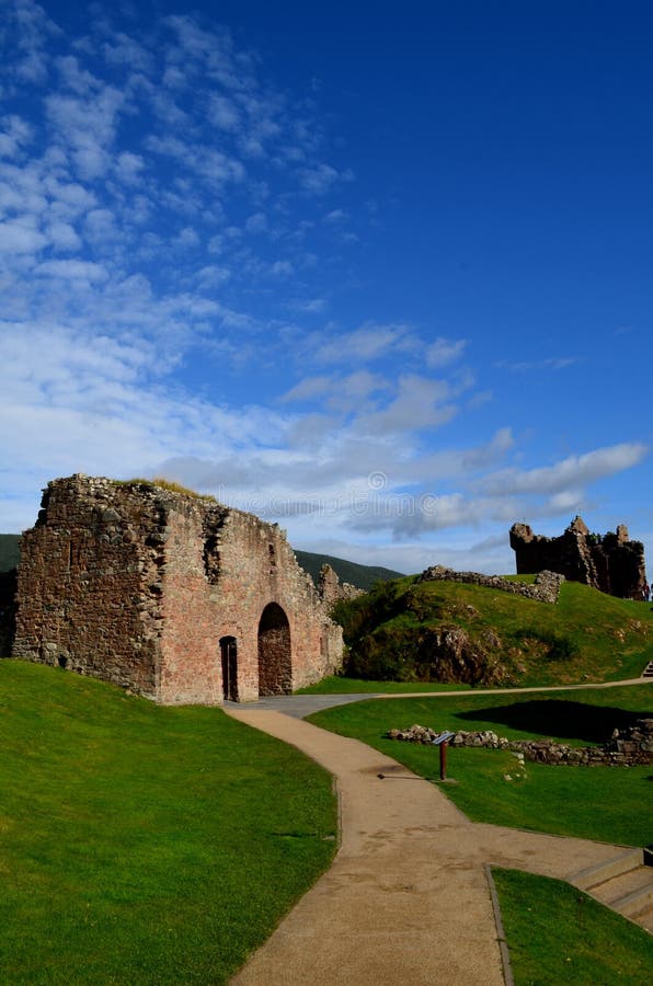 Pathway Up To Urquhart Castle in the Scottish Highlands Stock Photo ...