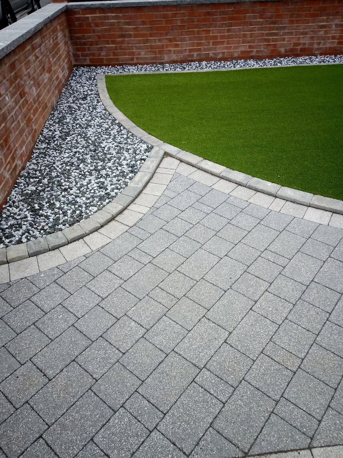 Block paving stock photo. Image of yard, lawn, roof - 233749226