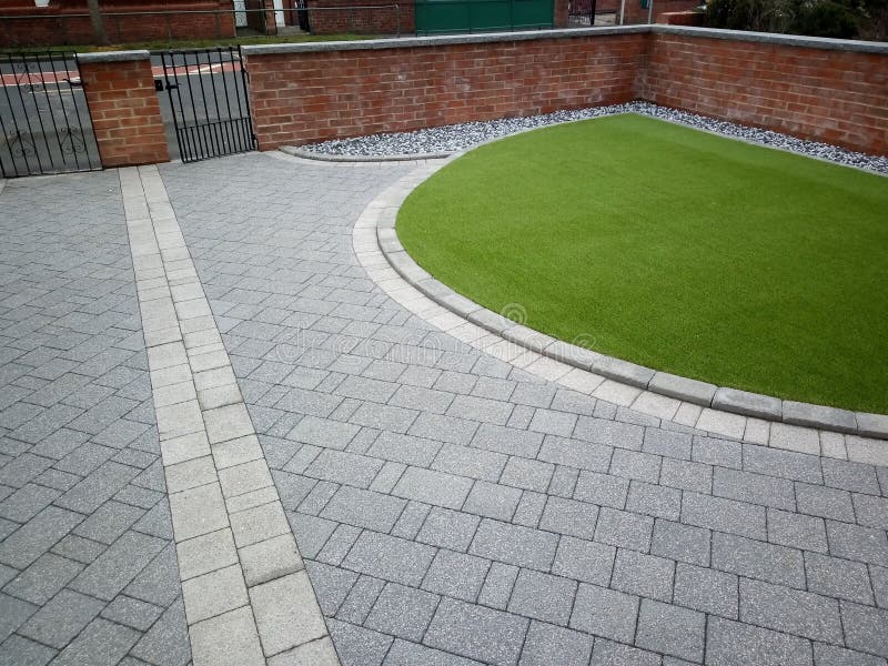 Block paving stock image. Image of lawn, asphalt, backyard - 233749233