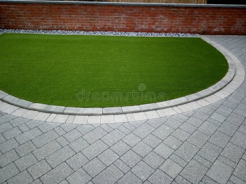 Block paving stock image. Image of grass, soil, lawn - 233749245