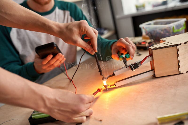 Patial Men Colleagues Do Experiment with Equipment Stock Image - Image ...