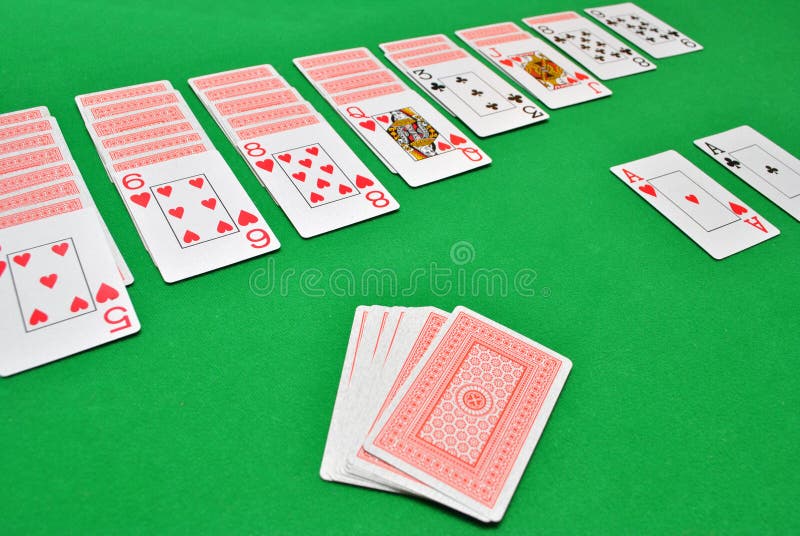 Playing Patience Card Game. Stock Photo - Image of packs, holding: 30934794