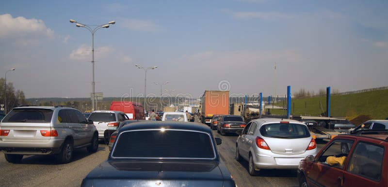Patience in Big Traffic Jam Stock Image - Image of highway, traffic ...
