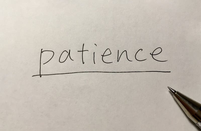 Patience stock photo. Image of symbol, text, handwritten - 280704692
