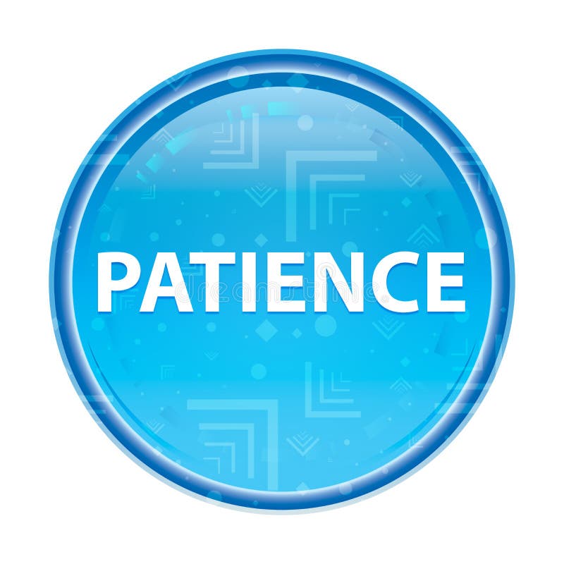 Patience Floral Blue Round Button Stock Illustration - Illustration of ...