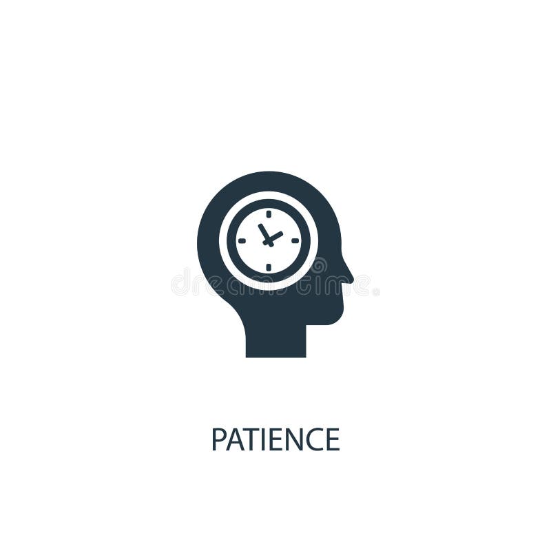 Patience Icon. Simple Element Stock Vector - Illustration of white ... Patience Icon. Simple Element Stock Vector - Illustration of white ...