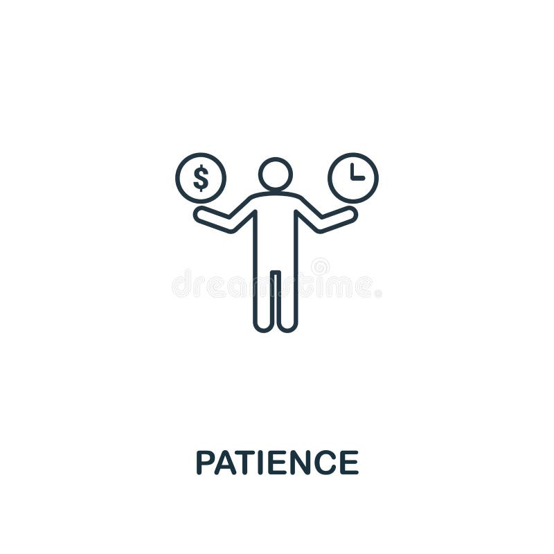 Patience Icon. Simple Element Stock Vector - Illustration of white ... Patience Icon. Simple Element Stock Vector - Illustration of white ...