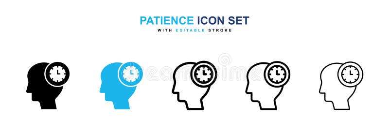 Patience icon vector stock vector. Illustration of thin - 348442406