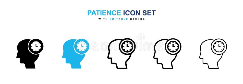Patience icon vector stock vector. Illustration of thin - 348442406