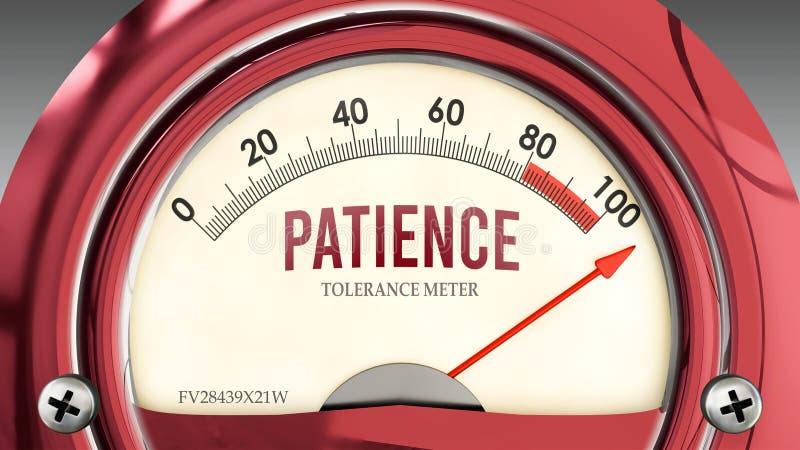Patience and Tolerance Meter that is Hitting a Full Scale, Showing a ...