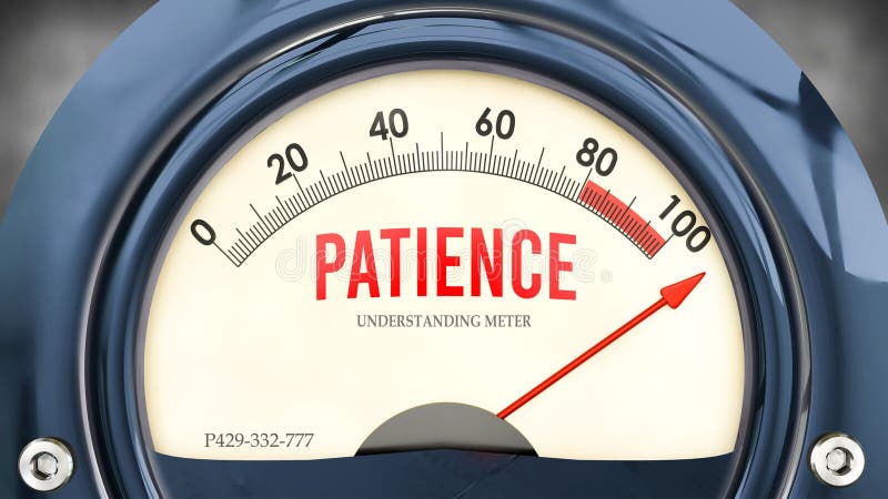 Patience and Understanding Meter that is Hitting a Full Scale, Showing ...