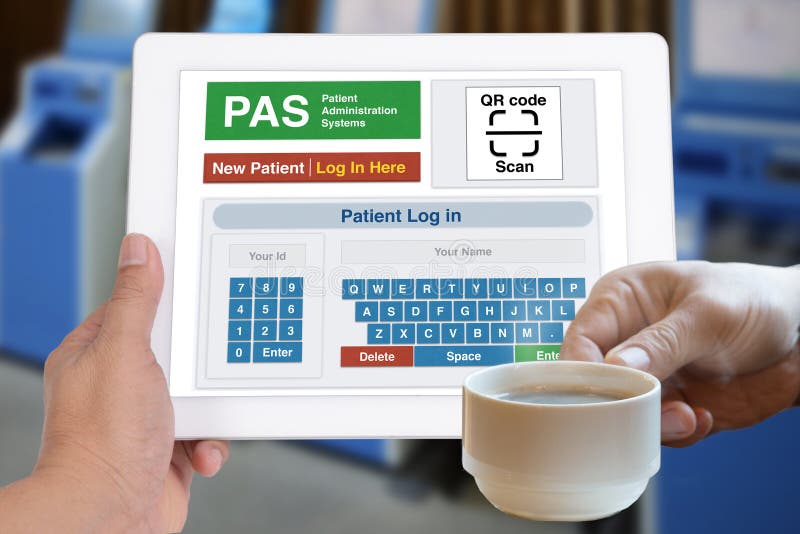 Technology for Patient Registration on Digital Tablet. Stock Image ...