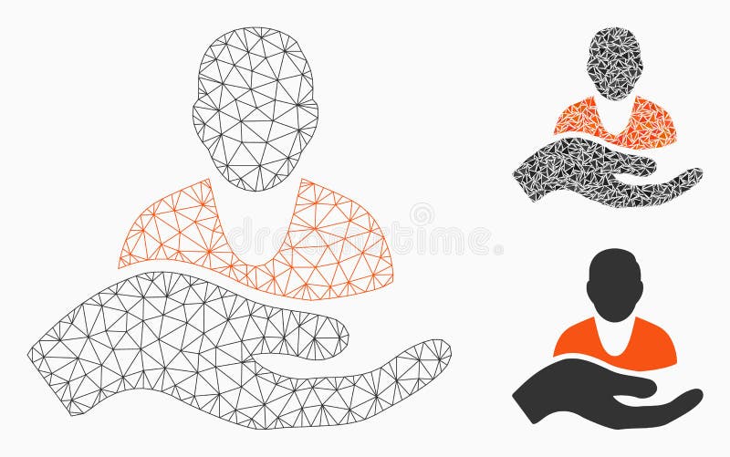 Patient Assistance Vector Mesh Network Model and Triangle Mosaic Icon ...