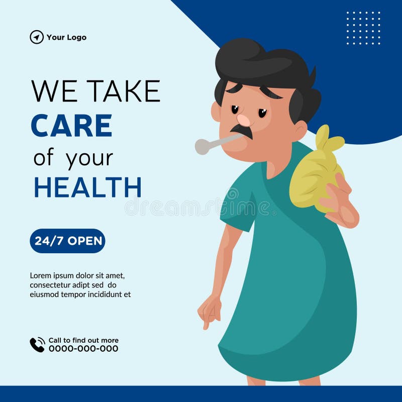 Banner Design of we Take Care Oy Your Health Stock Vector ...