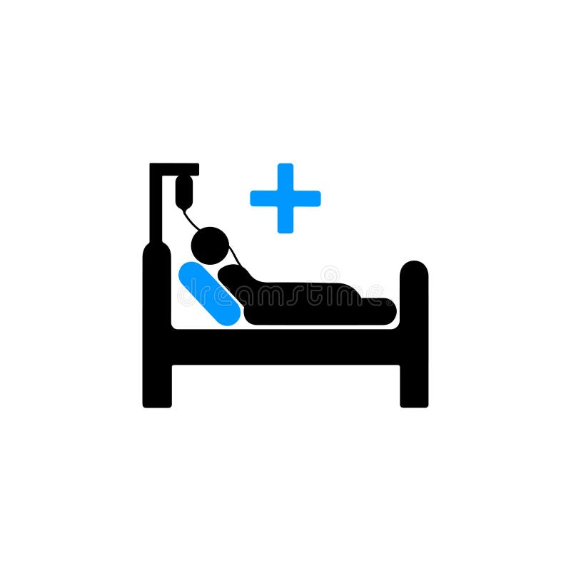 Patient on Bed in Hospital Icon Stock Vector - Illustration of medical ...