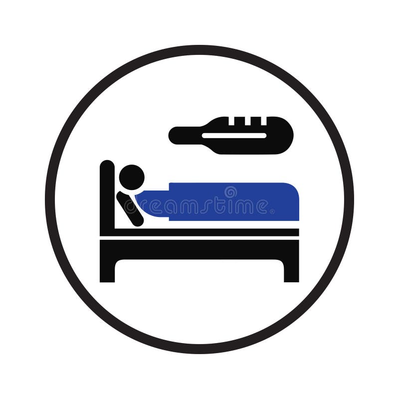 Patient on bed icon stock vector. Illustration of accident - 262618287