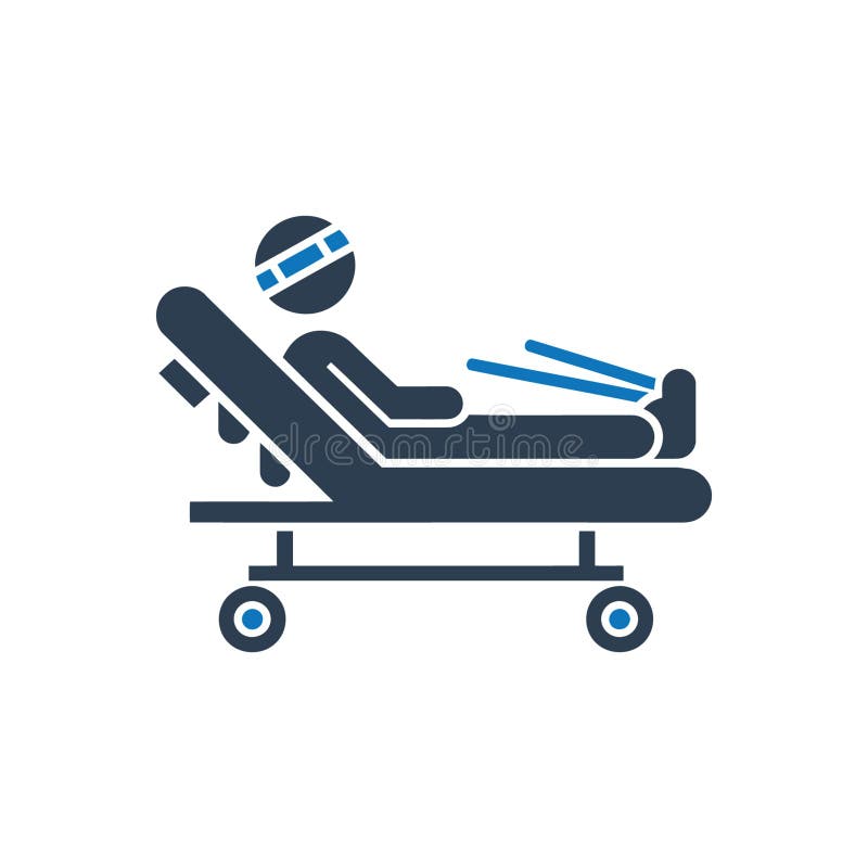 Patient on Bed icon stock vector. Illustration of care - 375316668