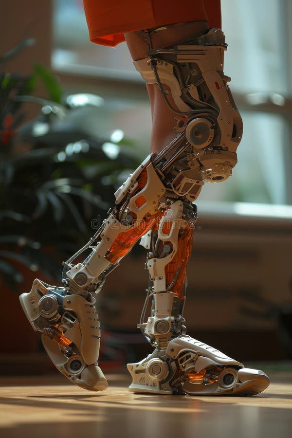 A Patient with a Bionic Limb, Using a Robotic Exoskeleton To Walk ...