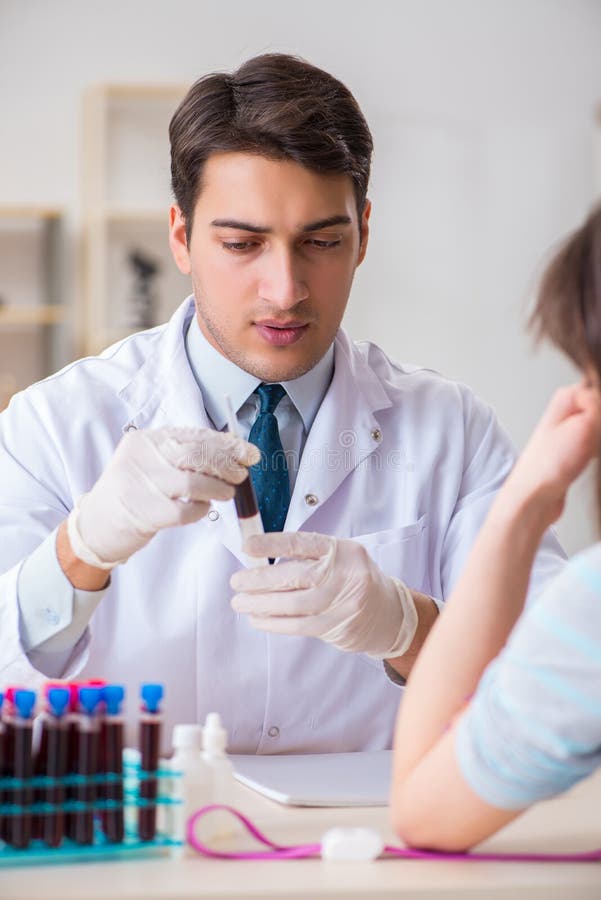 The Patient during Blood Test Sampling Procedure Taken for Analysis ...