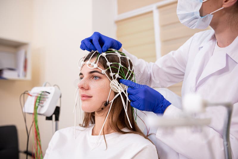 Patient Brain Testing Using Encephalography at Medical Center Stock ...