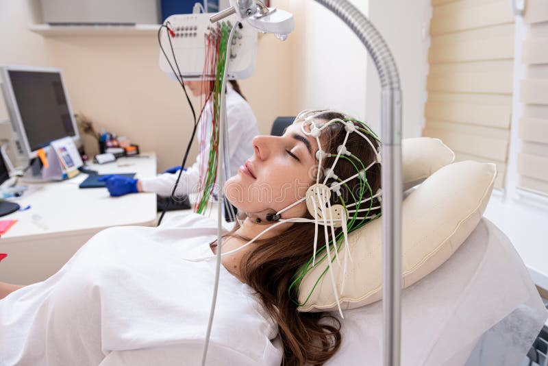 Patient Brain Testing Using Encephalography at Medical Center Stock ...