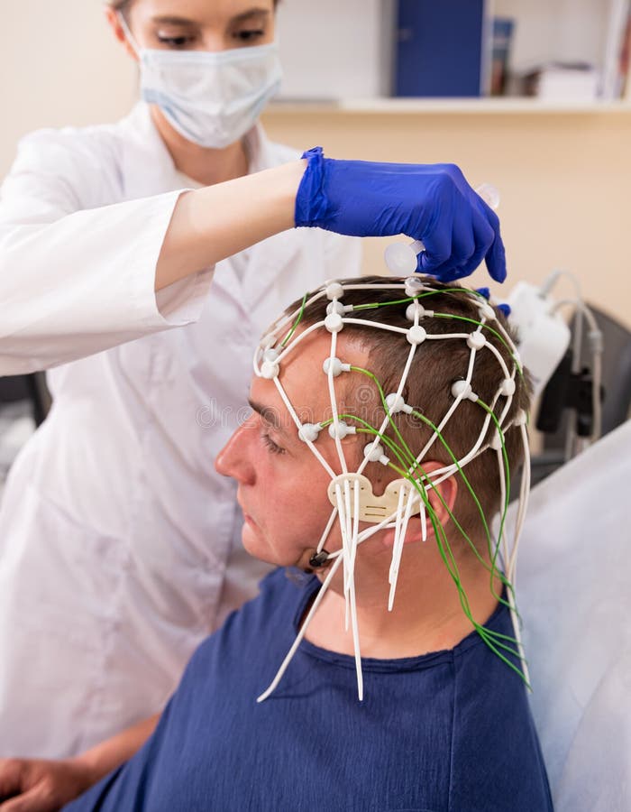 Patient Brain Testing Using Encephalography at Medical Center Stock ...