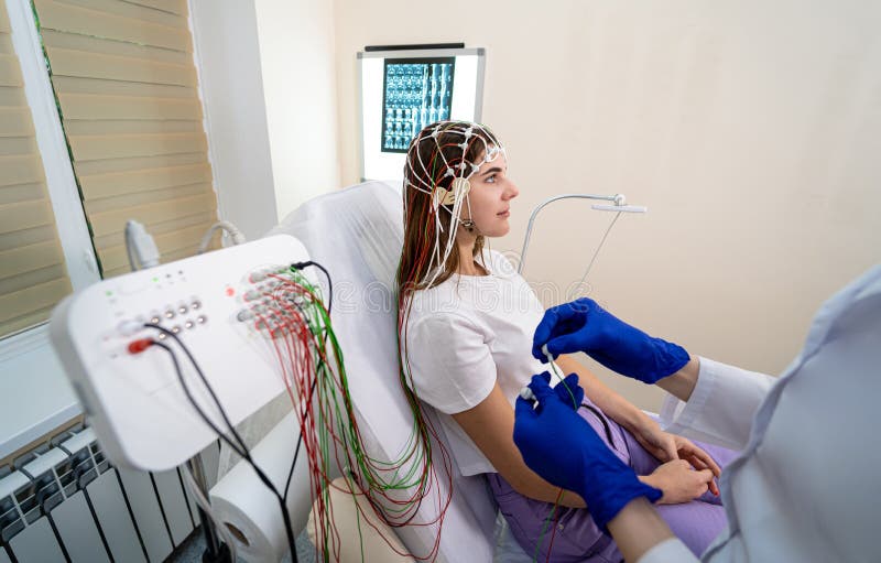 Patient Brain Testing Using Encephalography at Medical Center Stock ...