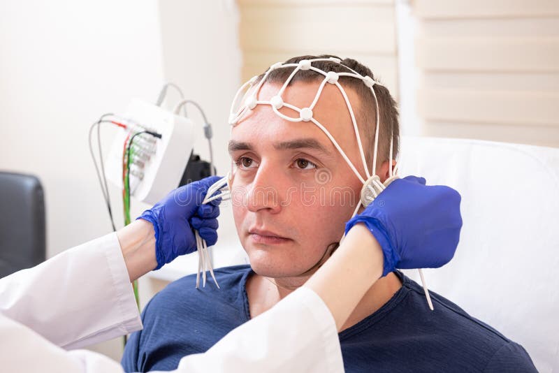 Patient Brain Testing Using Encephalography at Medical Center Stock ...