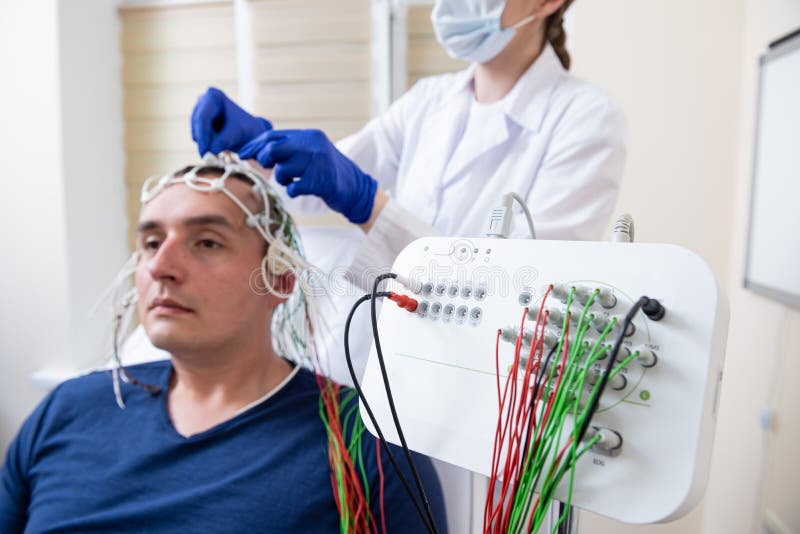 Patient Brain Testing Using Encephalography at Medical Center Stock ...