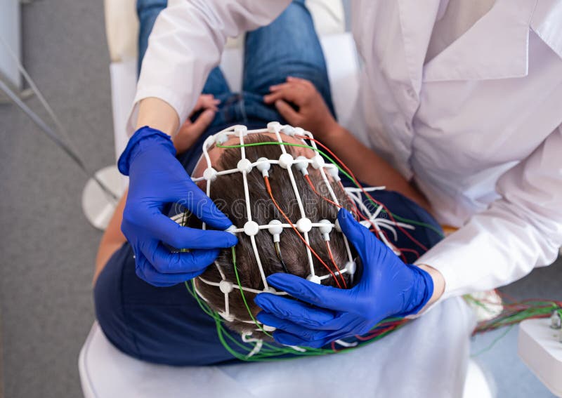 Patient Brain Testing Using Encephalography at Medical Center Stock ...