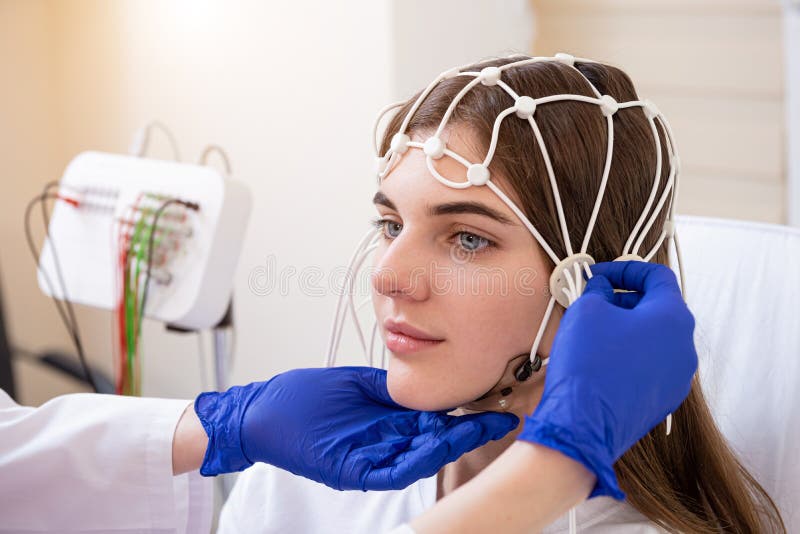 Patient Brain Testing Using Encephalography at Medical Center Stock ...