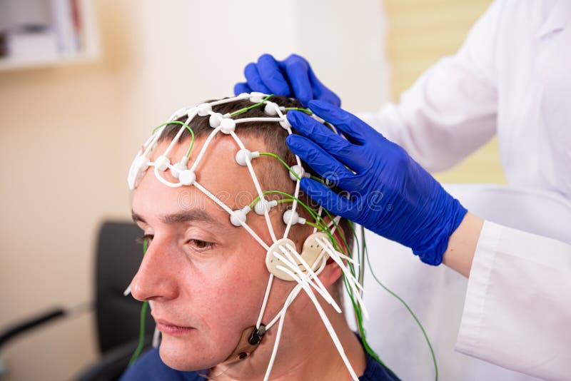 Patient Brain Testing Using Encephalography at Medical Center Stock ...