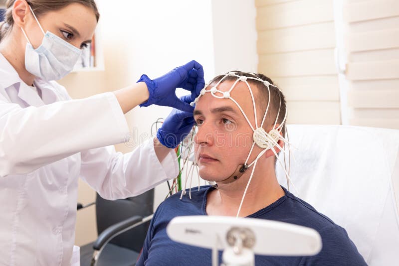 Patient Brain Testing Using Encephalography at Medical Center Stock ...