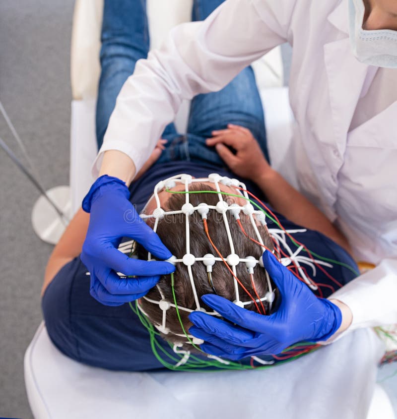 Patient Brain Testing Using Encephalography at Medical Center Stock ...