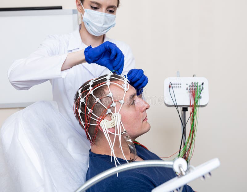 Patient Brain Testing Using Encephalography at Medical Center Stock ...