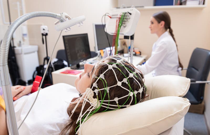 Patient Brain Testing Using Encephalography at Medical Center Stock ...