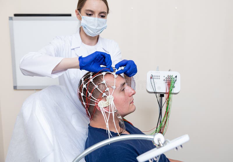 Patient Brain Testing Using Encephalography at Medical Center Stock ...