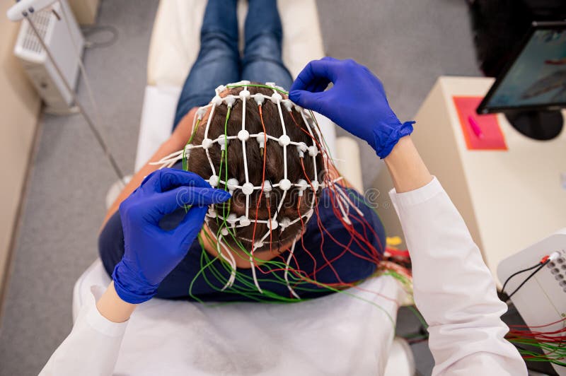 Patient Brain Testing Using Encephalography at Medical Center Stock ...