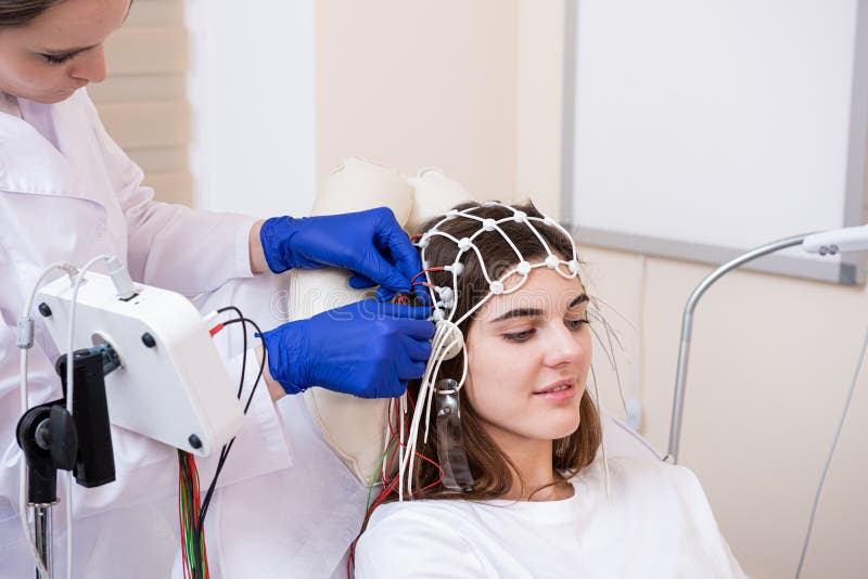 Patient Brain Testing Using Encephalography at Medical Center Stock ...