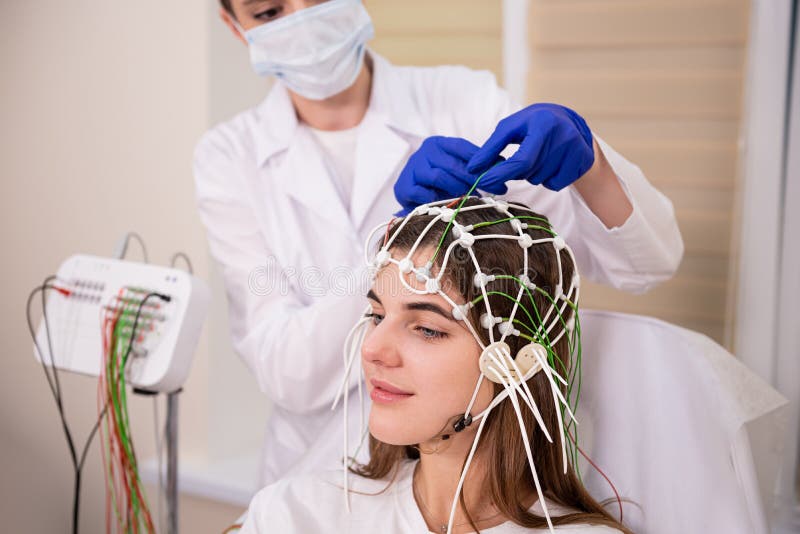 Patient Brain Testing Using Encephalography at Medical Center Stock ...