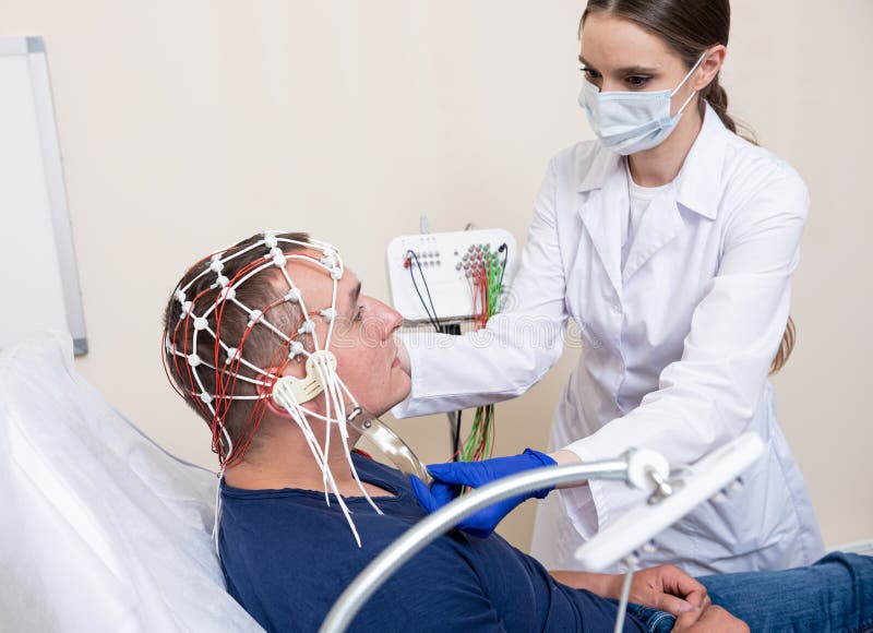 Patient Brain Testing Using Encephalography at Medical Center Stock ...