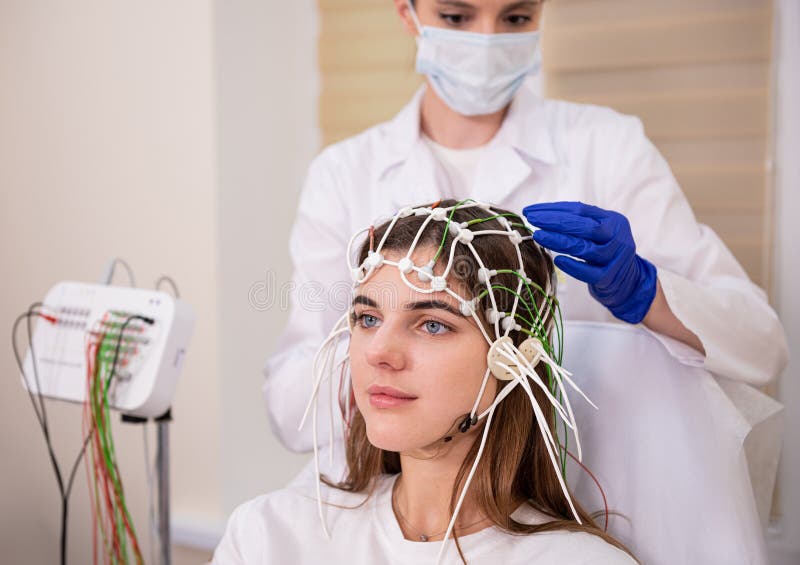 Patient Brain Testing Using Encephalography at Medical Center Stock ...