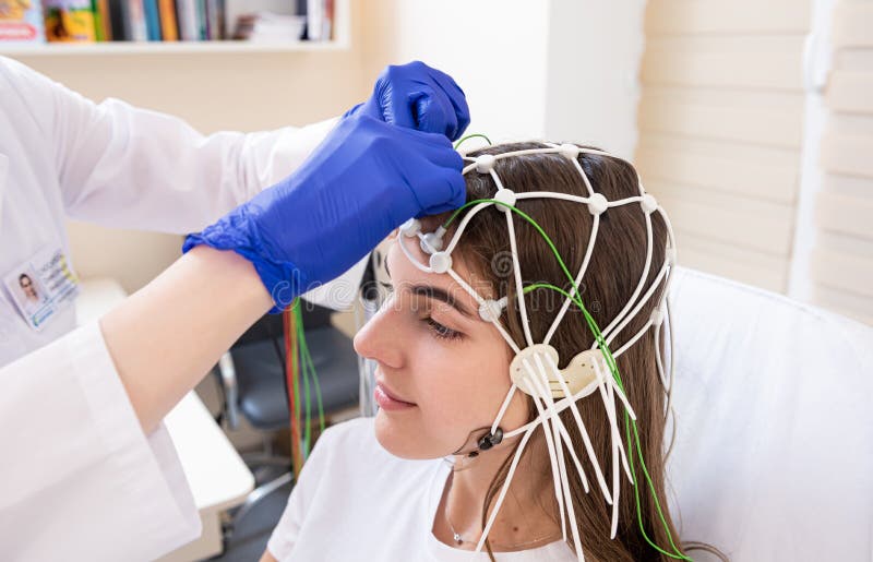 Patient Brain Testing Using Encephalography at Medical Center Stock ...
