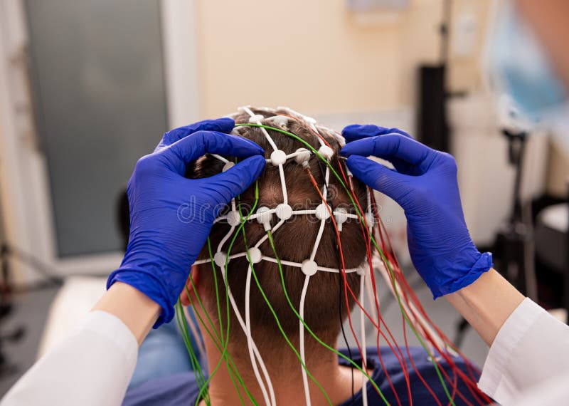 Patient Brain Testing Using Encephalography at Medical Center Stock ...
