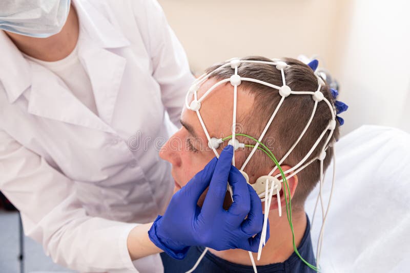 Patient Brain Testing Using Encephalography at Medical Center Stock ...